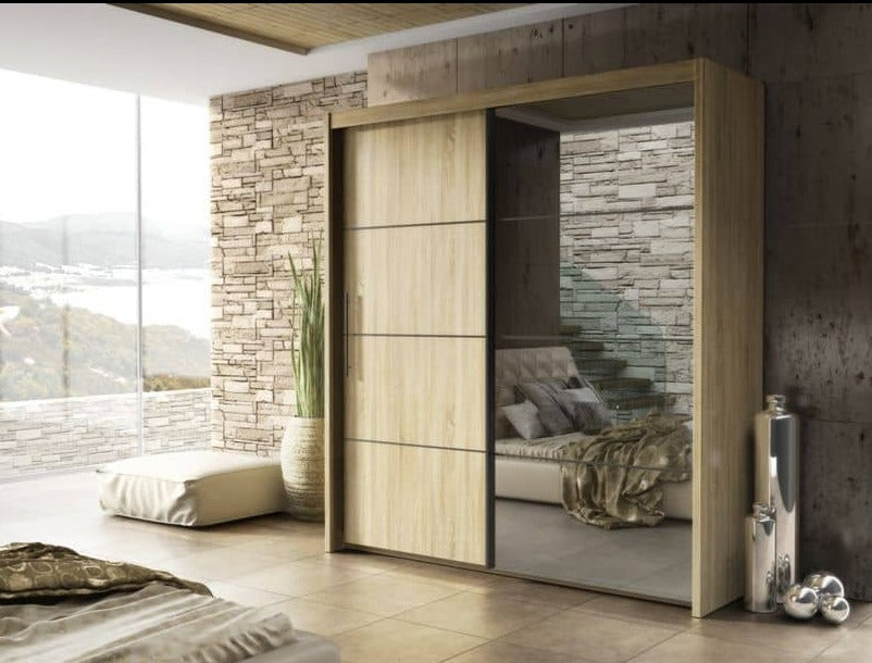 Yeoman Sliding Door Wardrobe 200cm - Solid Home Furniture