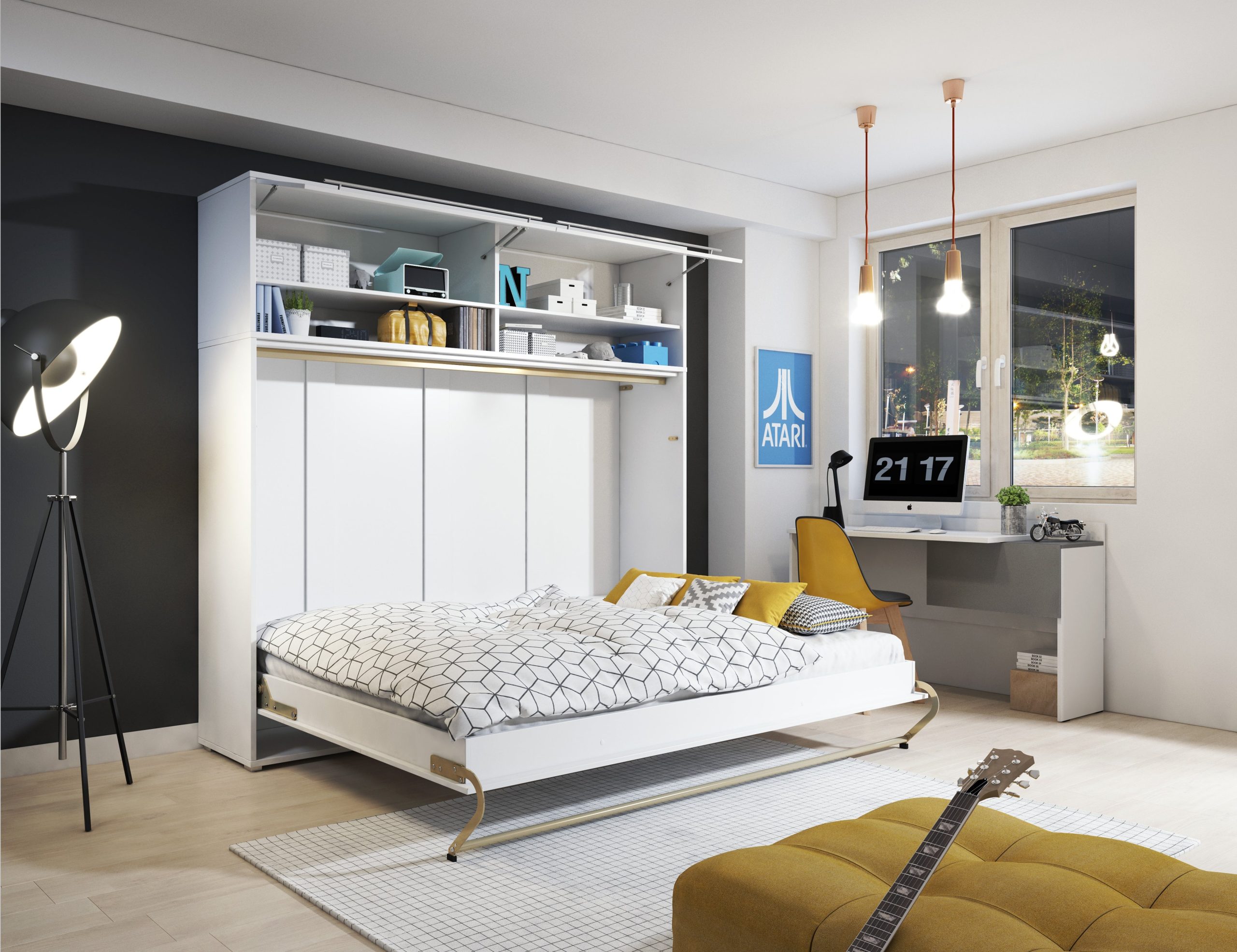 CP-05 Horizontal Wall Bed Concept 120cm with Homage Bed Unit - Solid ...